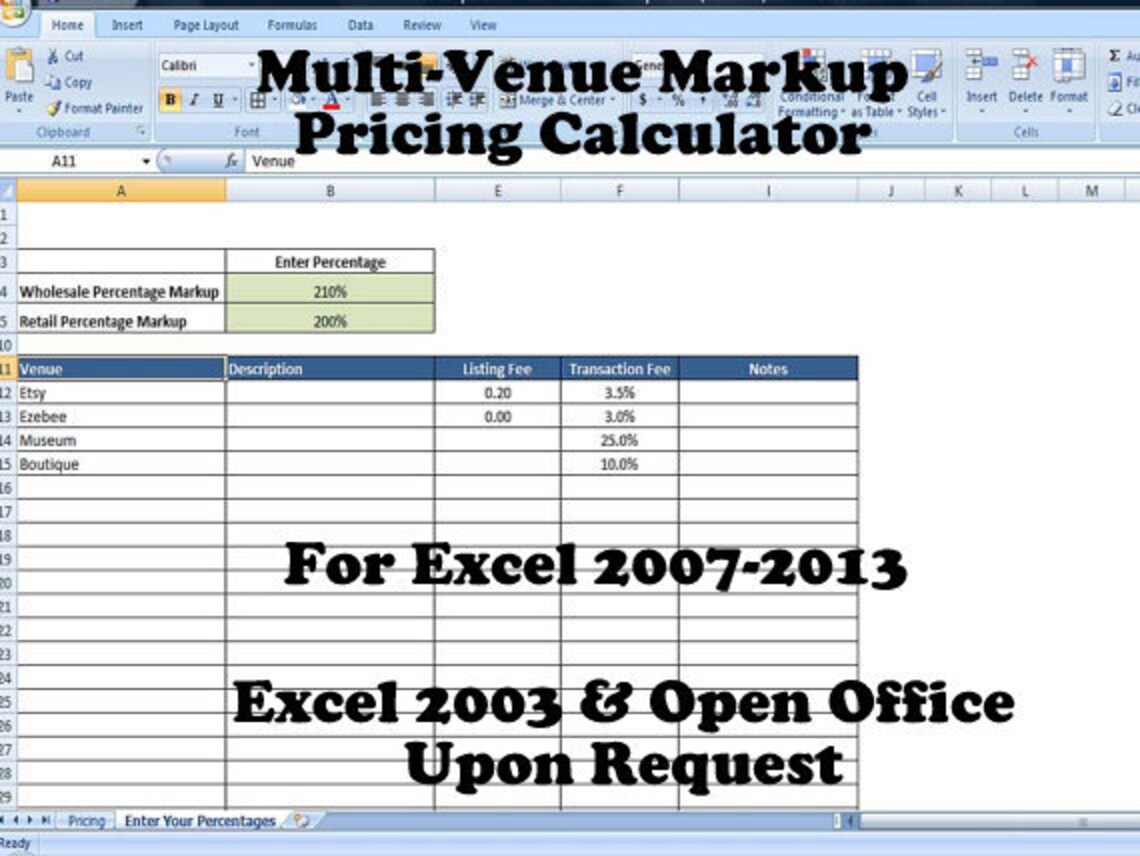 Retail Markup Calculator Markup Pricing Formula Excel Margin Formula 