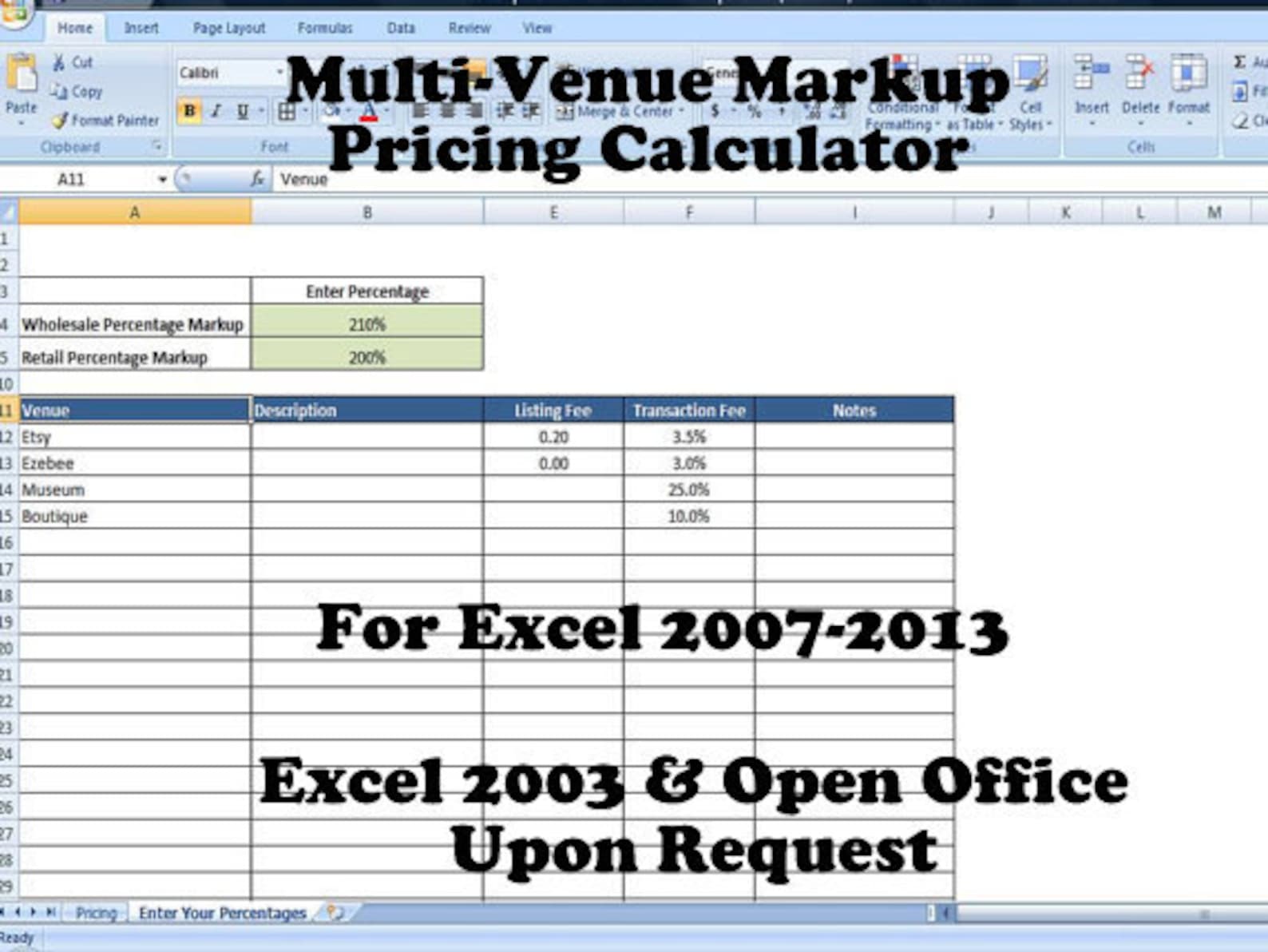 Retail Markup Calculator, Markup Pricing Formula, Excel Margin Formula ...