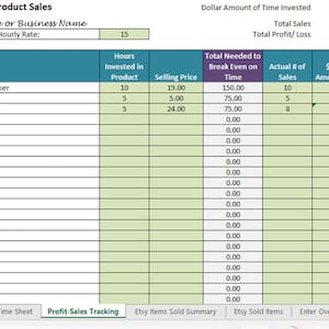 Printable & Digital Product Sales Tracker / Profit Tracking by Product ...