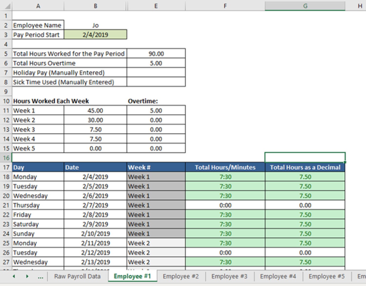 Employee Attendance Payroll Tracker Report - Etsy