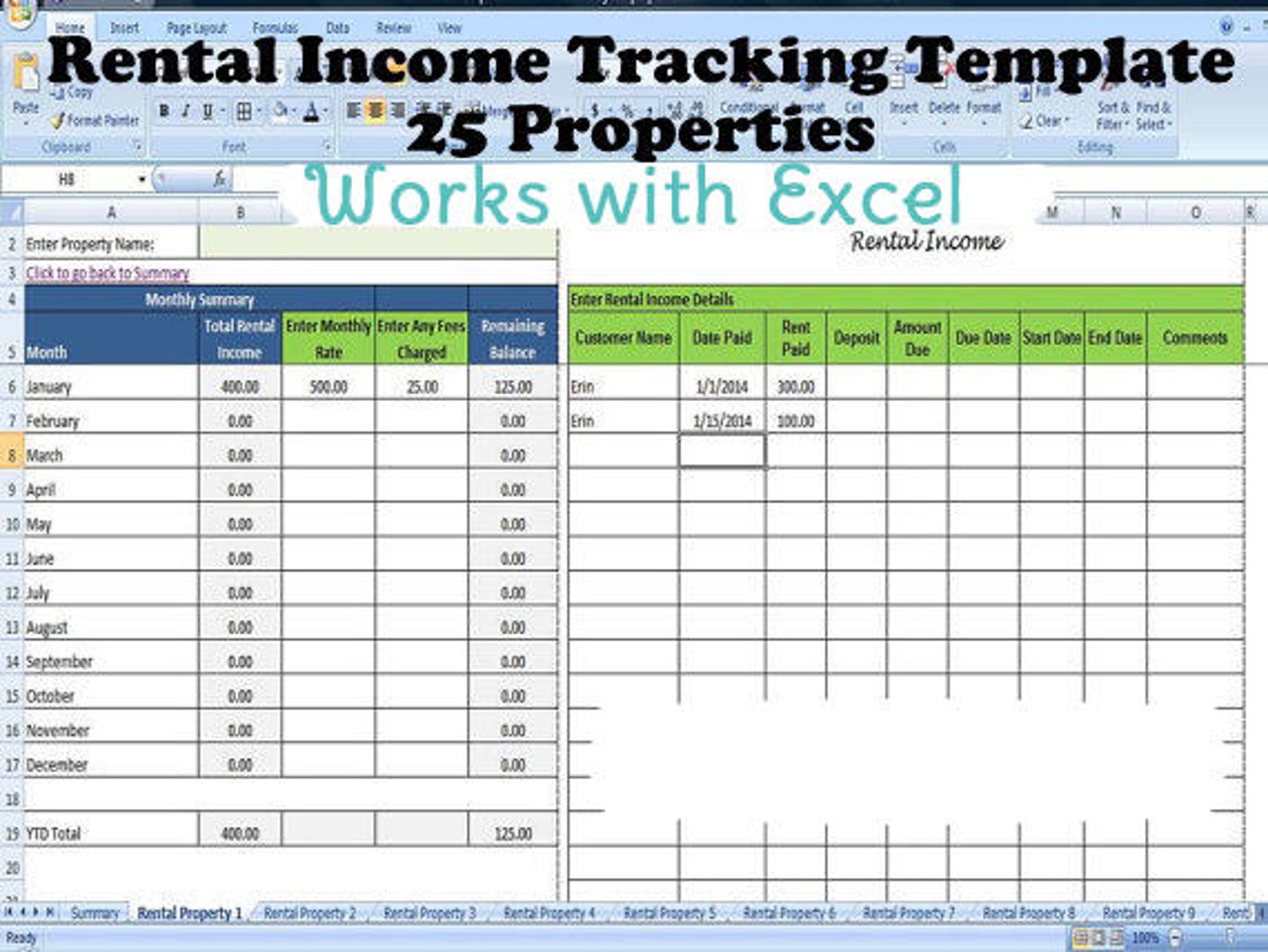 Tenant Payment Record Rental Payment Record Template 25 Etsy