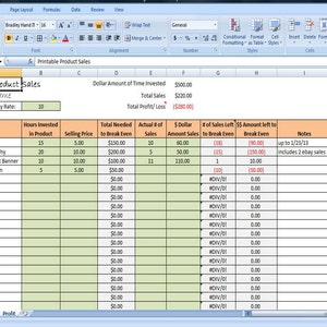 Printable & Digital Product Sales Tracker / Profit Tracking by Product ...