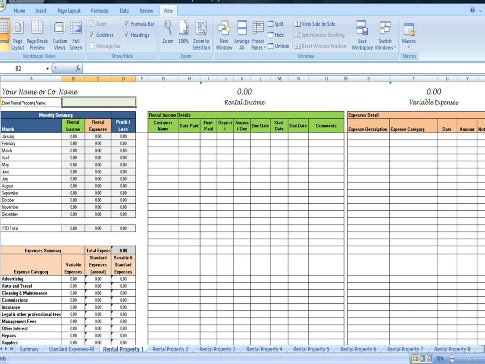 15 Property Tracking Expense and Rental Income Tracking Template - Etsy