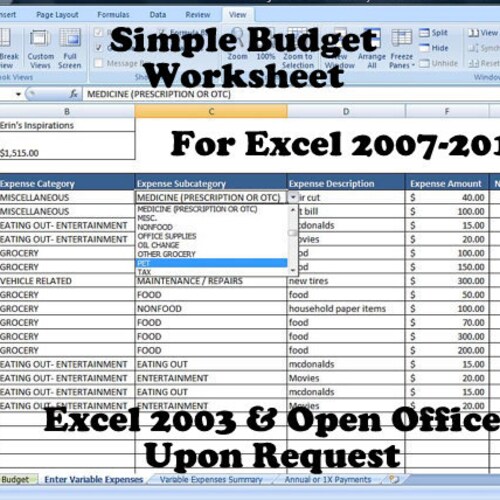 Simple Budget Worksheet Editable for Your Budget Binder and - Etsy