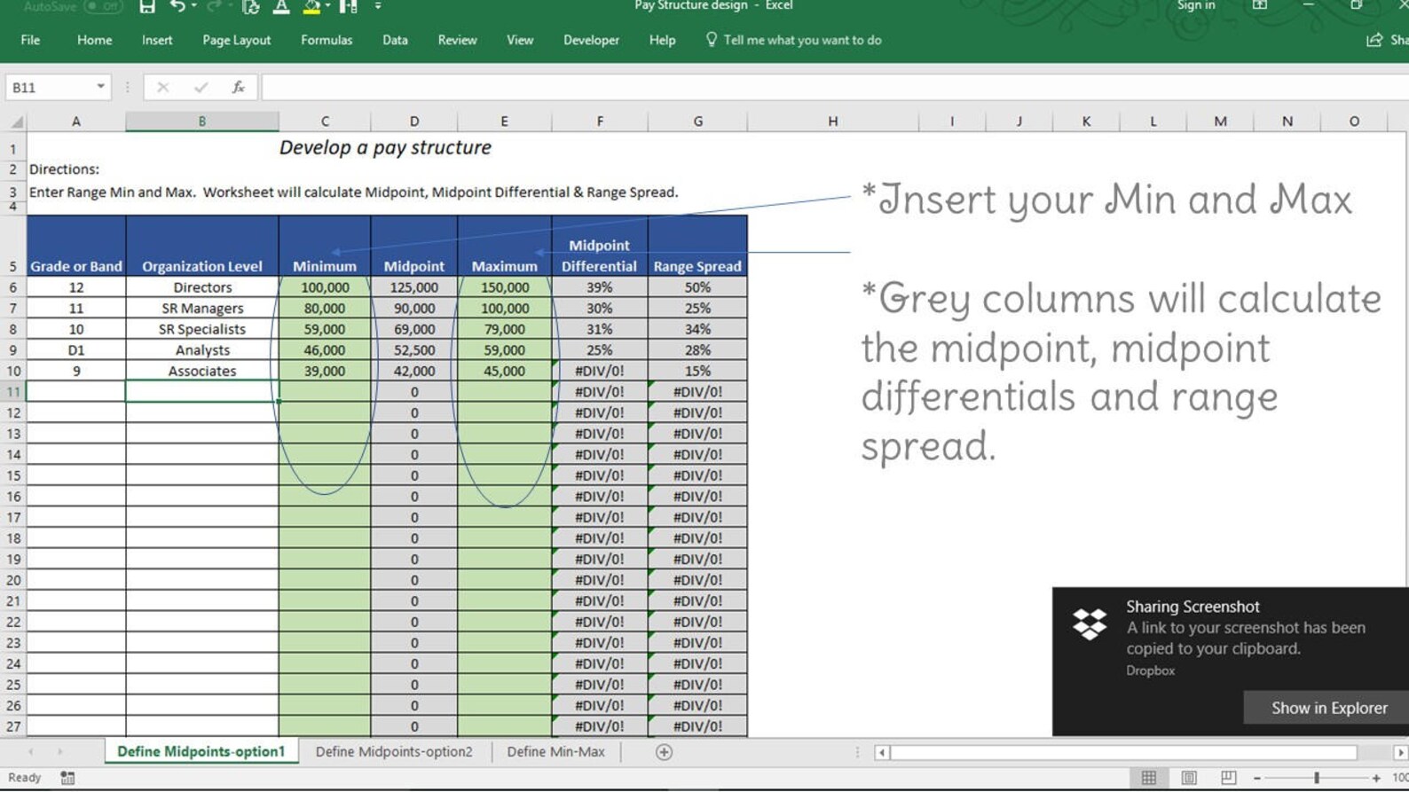 Salary Band Template, Salary Structure Template Excel - Etsy Salary Band Template, Salary Structure Template Excel - Etsy