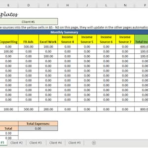 Income and Expenses Worksheet for Rental Property, Client Work, and ...