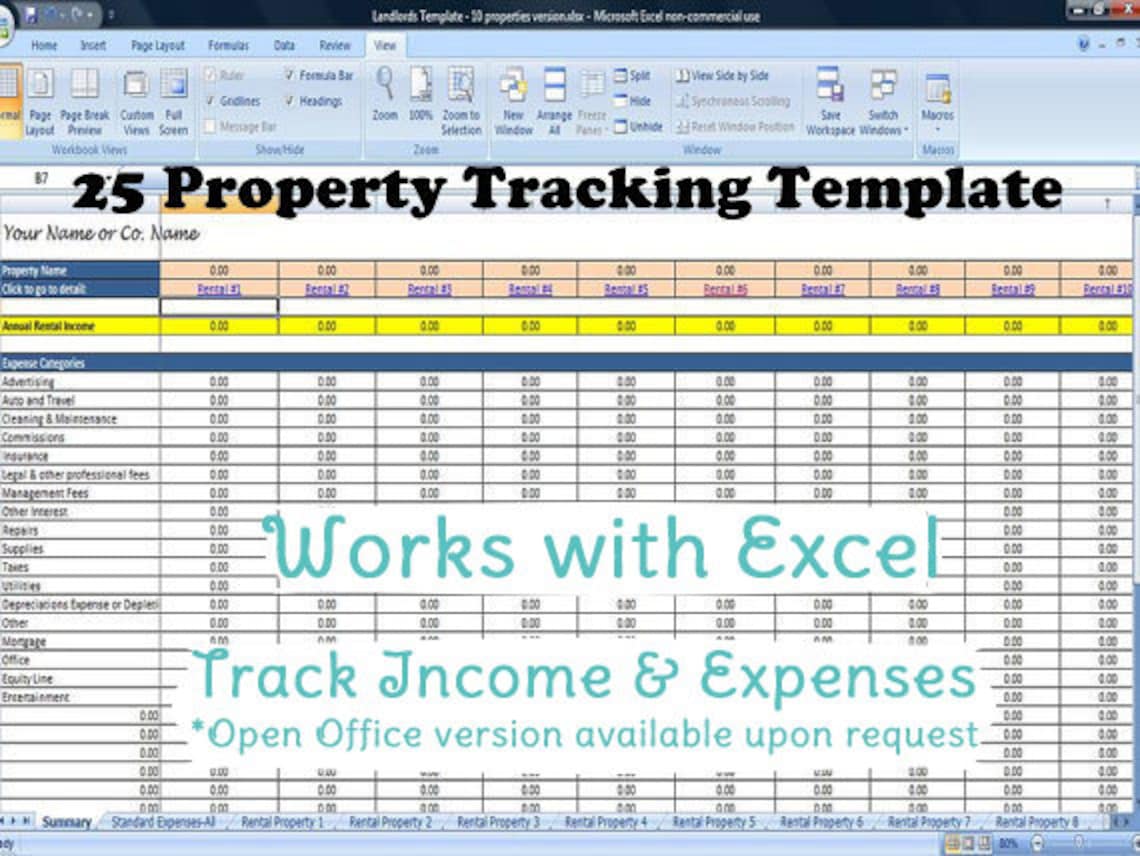 25 Property Tracking – Expense and Rental Income Tracking Template - Etsy