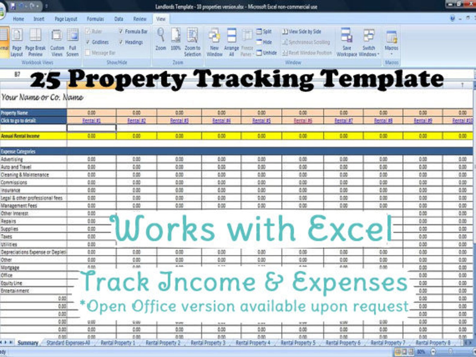 25 Property Tracking – Expense and Rental Income Tracking Template - Etsy