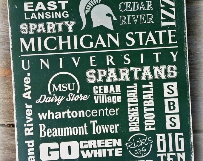MSU * MICHIGAN State University Word Sign ~ Streets & Attractions ...