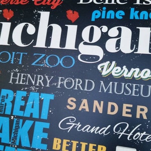 Wooden sign Great Lake State Pure MICHIGAN cities and | Etsy