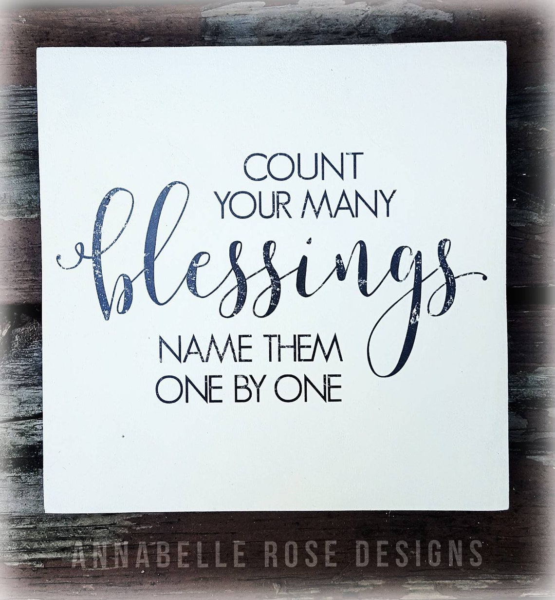 Count your many Blessings Name them One by One Rustic sign | Etsy