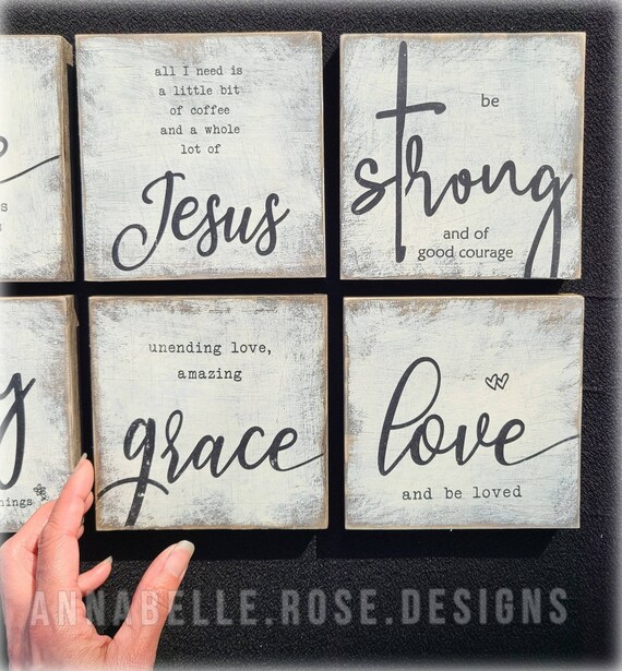 Christian messages Variety of Mini Rustic Signs Heartfelt | Etsy