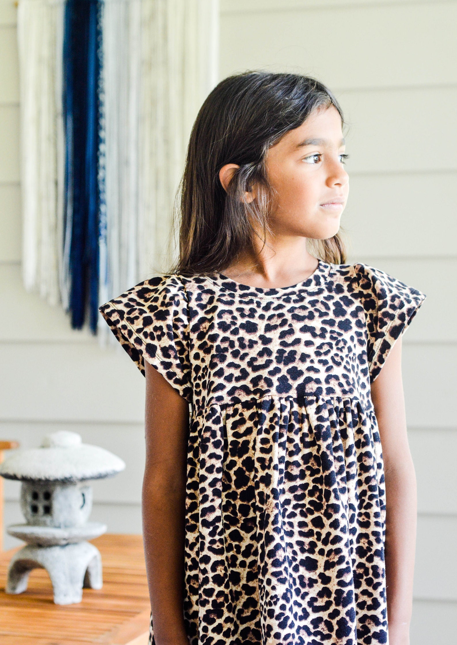 Girls Cotton Leopard Print Dress Flutter Sleeve Boho Gathered - Etsy
