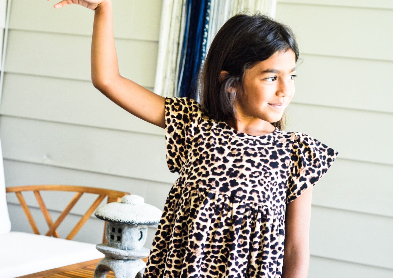 Girls Cotton Leopard Print Dress Flutter Sleeve Boho Gathered - Etsy