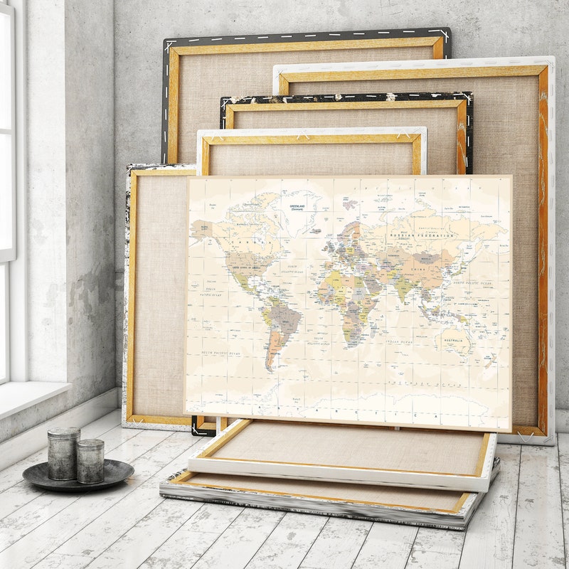 Canvas World Map - Etsy