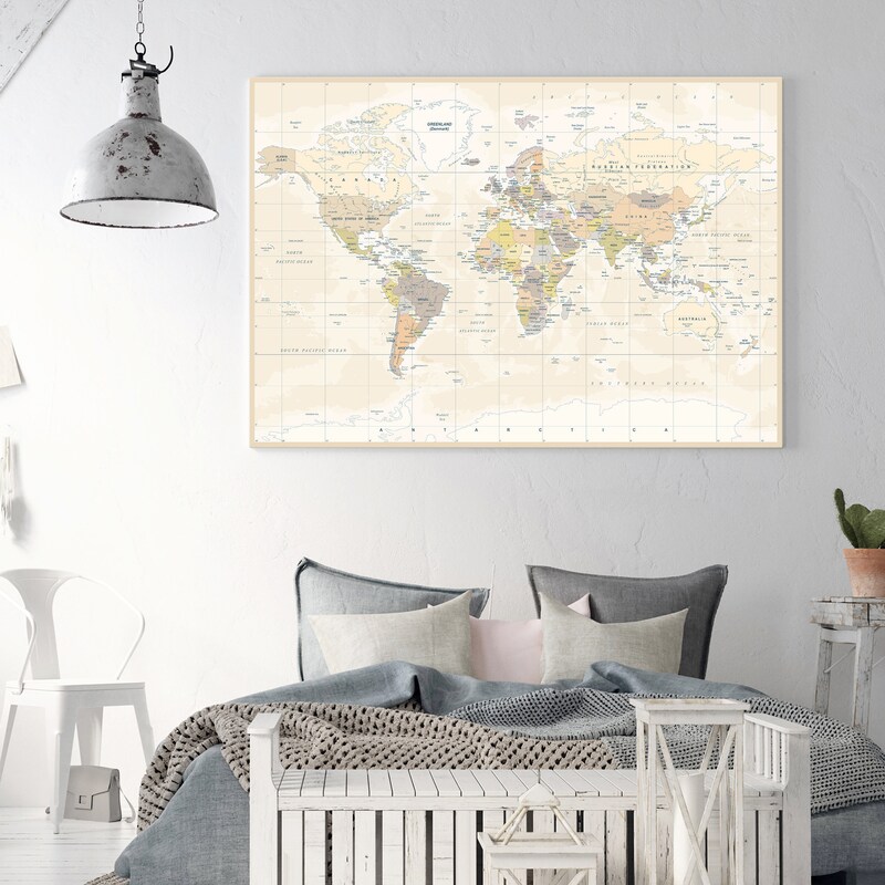 Canvas World Map - Etsy