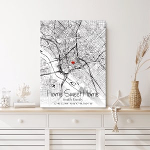 Personalised Home Coordinates Map, Home Location Map, Home Purchase ...
