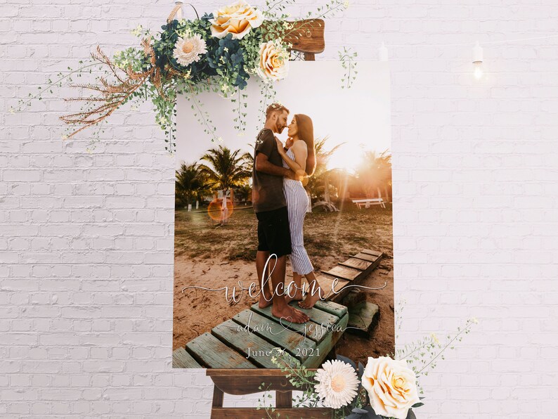 Personalized Picture Canvas Wedding Sign Custom Wedding Sign - Etsy