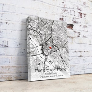 Personalised Home Coordinates Map, Home Location Map, Home Purchase ...