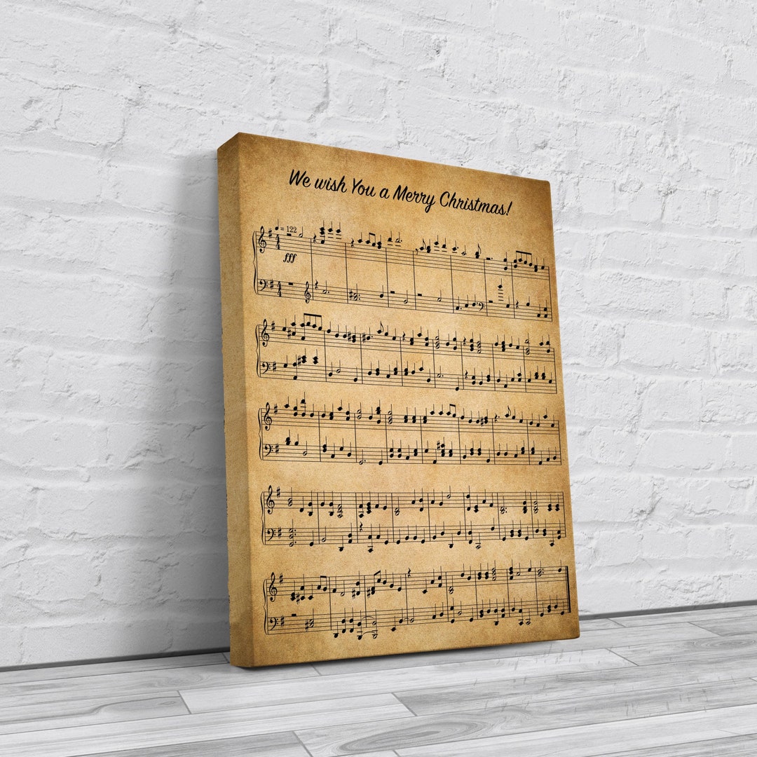 We Wish You a Merry Christmas Song Music Sheet Canvas Print, Christmas ...