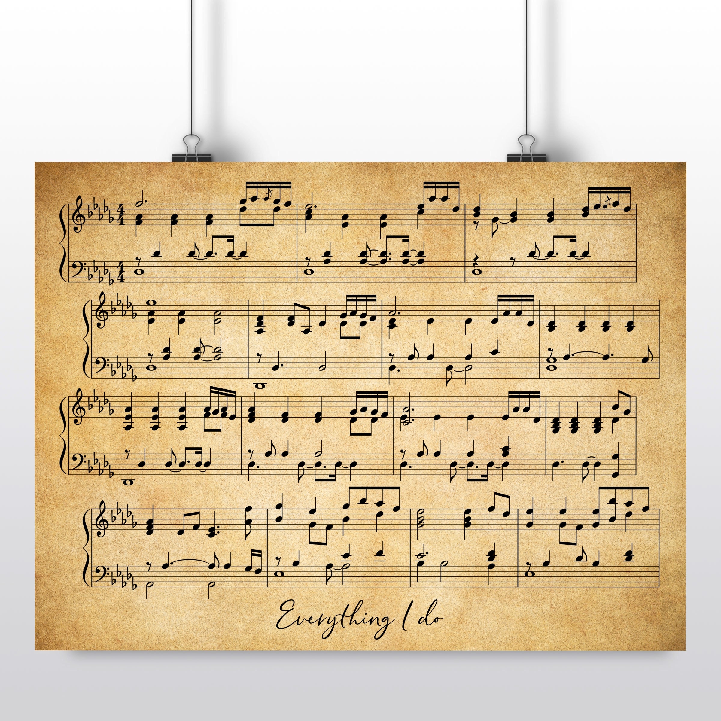 Personalized Song Notes Printed on Canvas, Personalized Anniversary ...