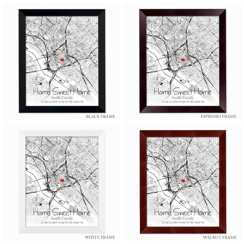 Personalised Home Coordinates Map Home Location Map Home - Etsy