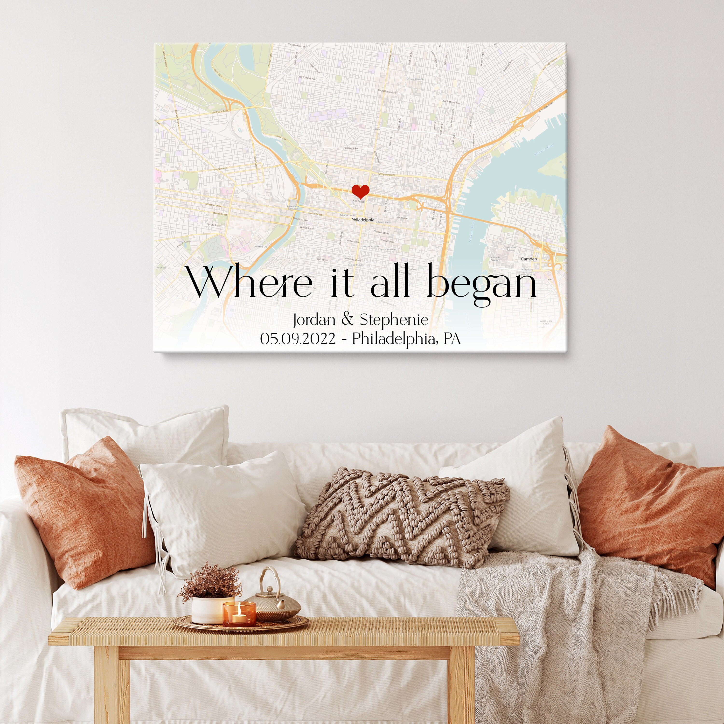 Custom Map Art Print, Custom Map From Address, Map Coordinates Print ...