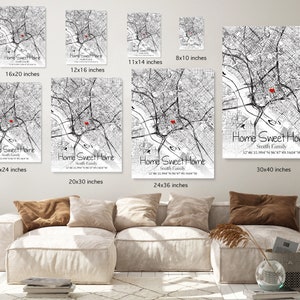 Personalised Home Coordinates Map, Home Location Map, Home Purchase ...