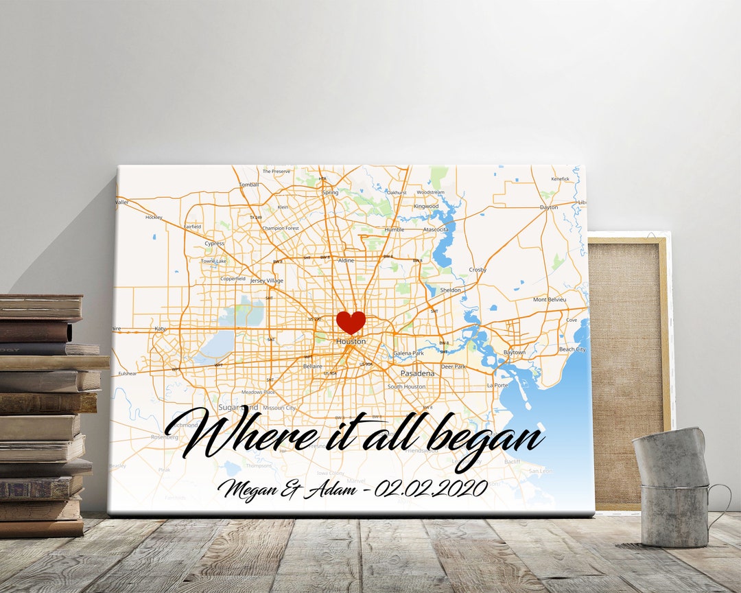 Custom Street Map, Where It All Began Map, First Date Map, Anniversary ...