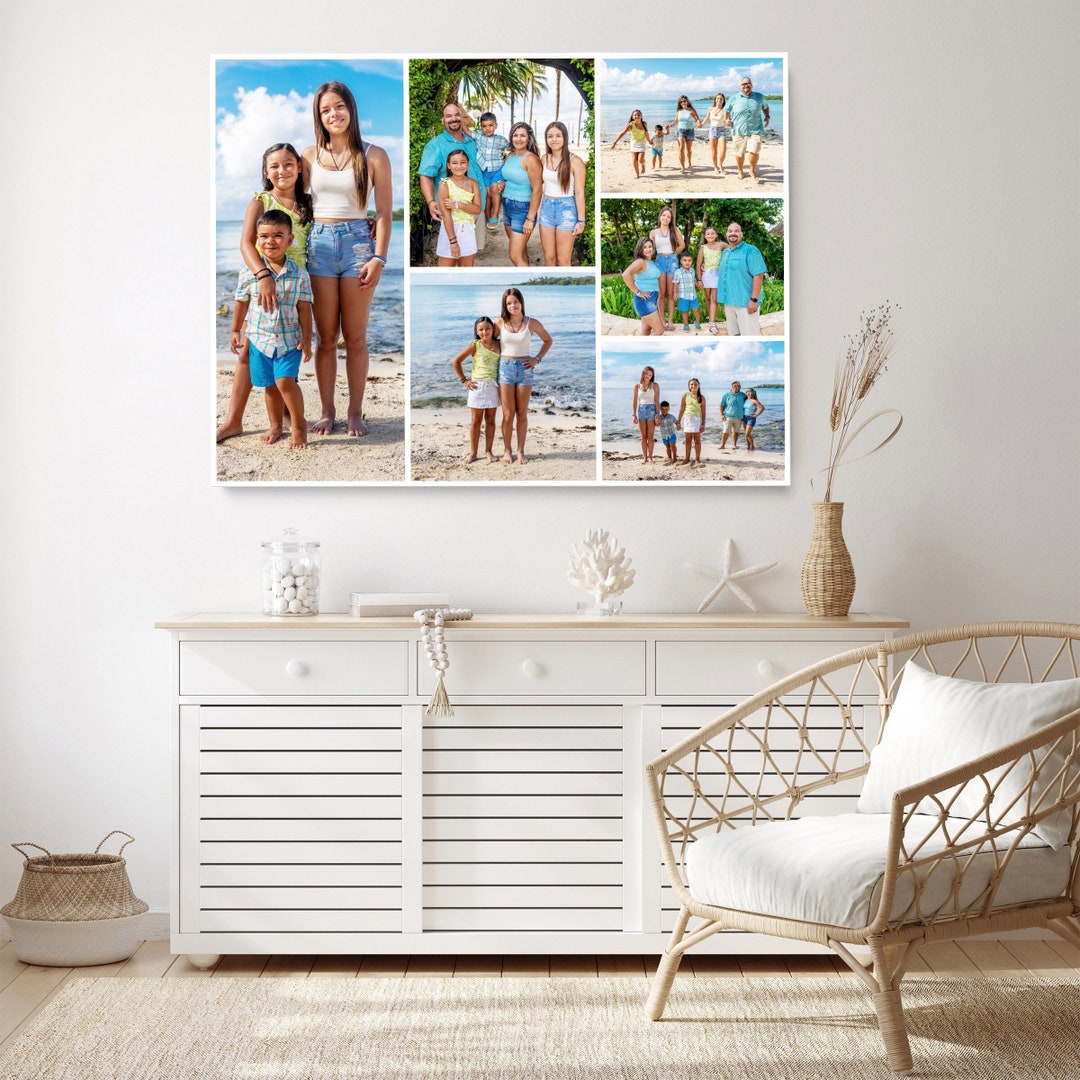 Framed Photo Collage Wall Decor Photo Collage Print Custom Family ...