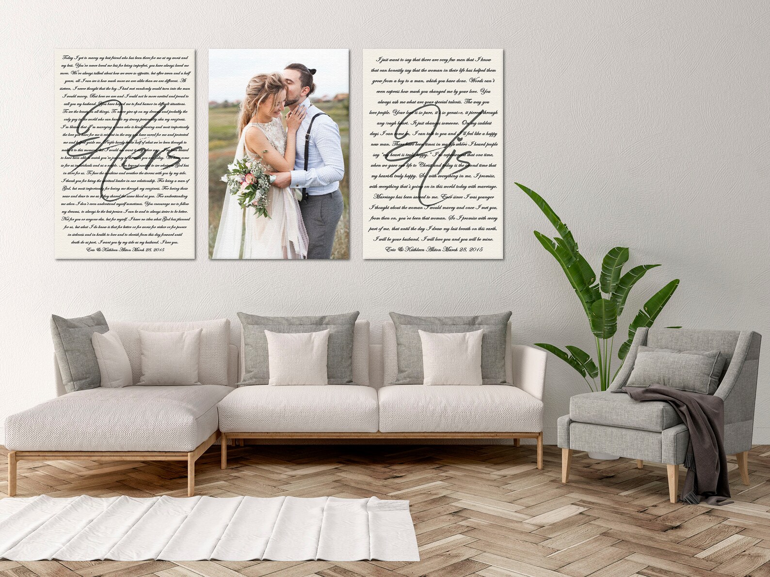 Set of 3 Canvas Prints Wedding Vows Canvas Wedding Vows and - Etsy ...