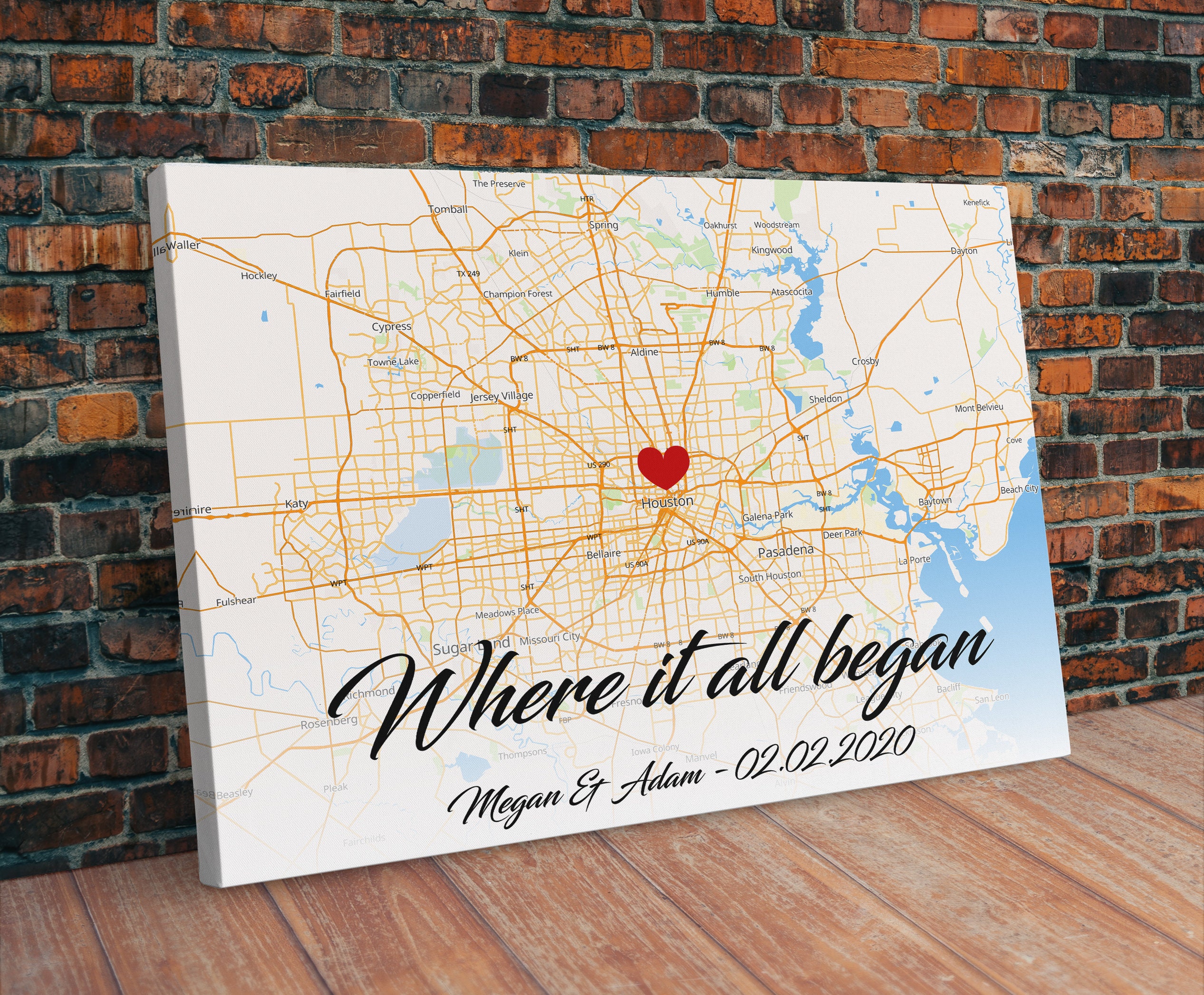 Custom Street Map, Where It All Began Map, First Date Map, Anniversary ...