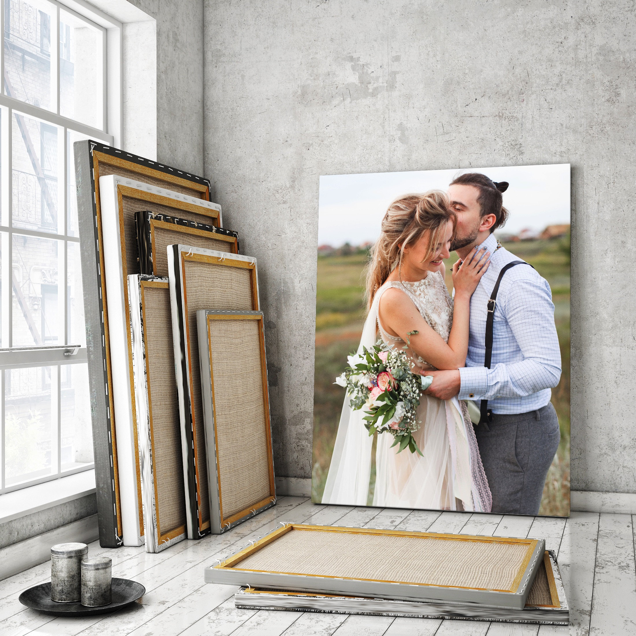 Wedding Photo Print on Canvas Photo Portrait Canvas Picture | Etsy