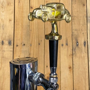Car Trophy Beer Keg Tap Handle for Kegerator Vtg Gold Metal Coupe ...
