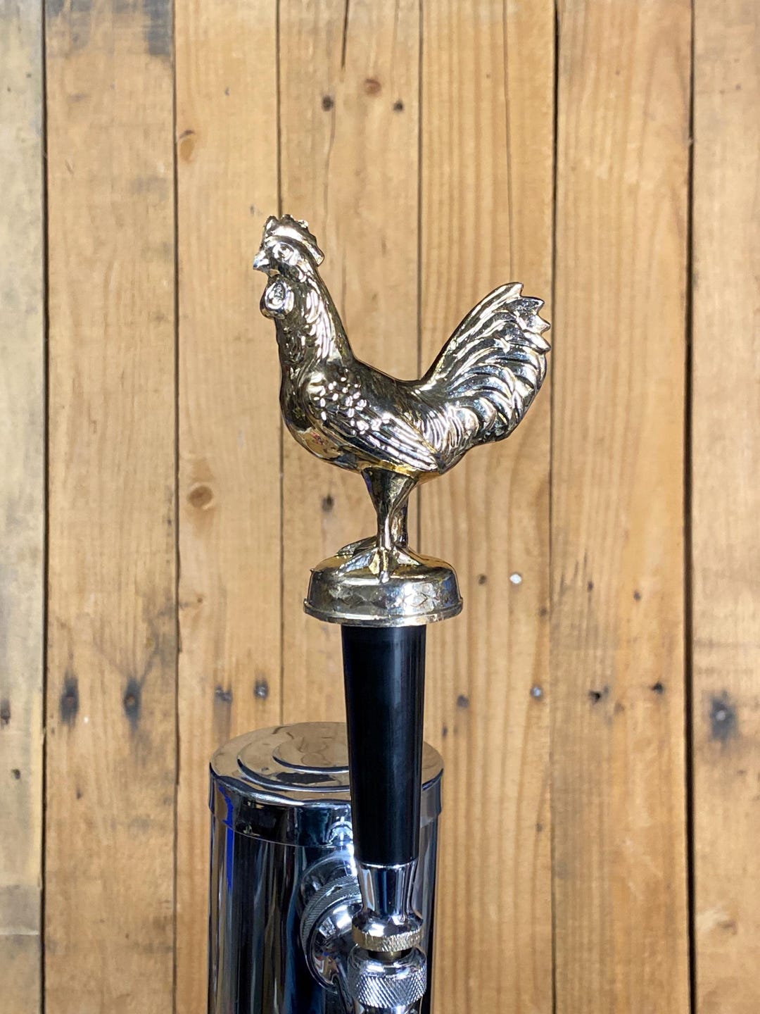 Rooster Beer Tap Handle Gold Metal Trophy - Etsy