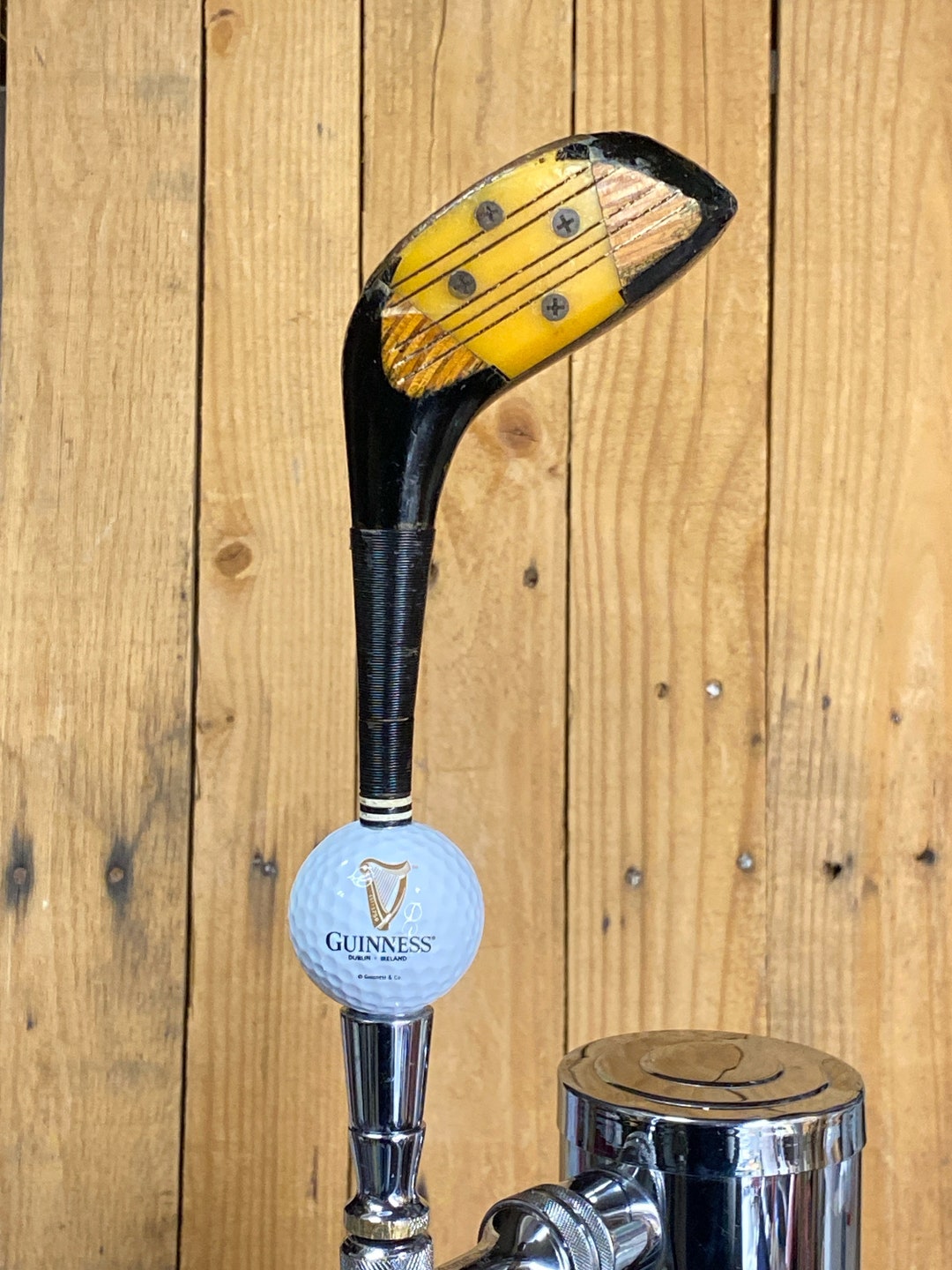Guinness Beer Tap Handle Vtg Wood Driver Club and Ball - Etsy