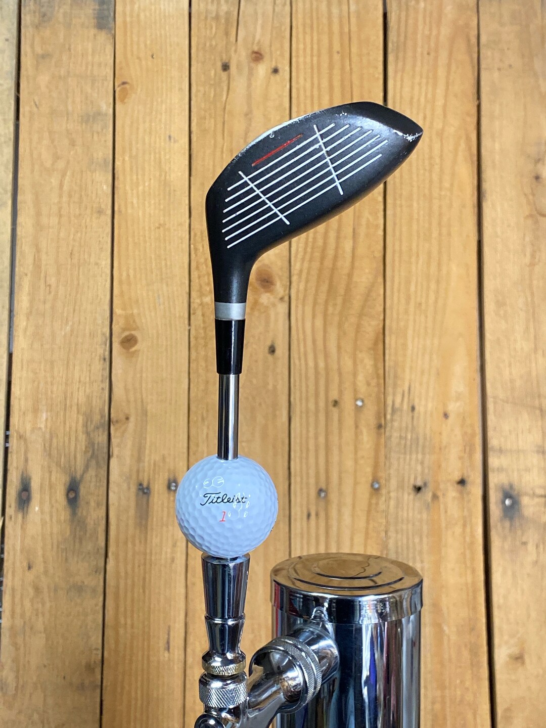Golf Club Beer Tap Handle Wilson 5 Wood Driver Club and Titleist Ball ...