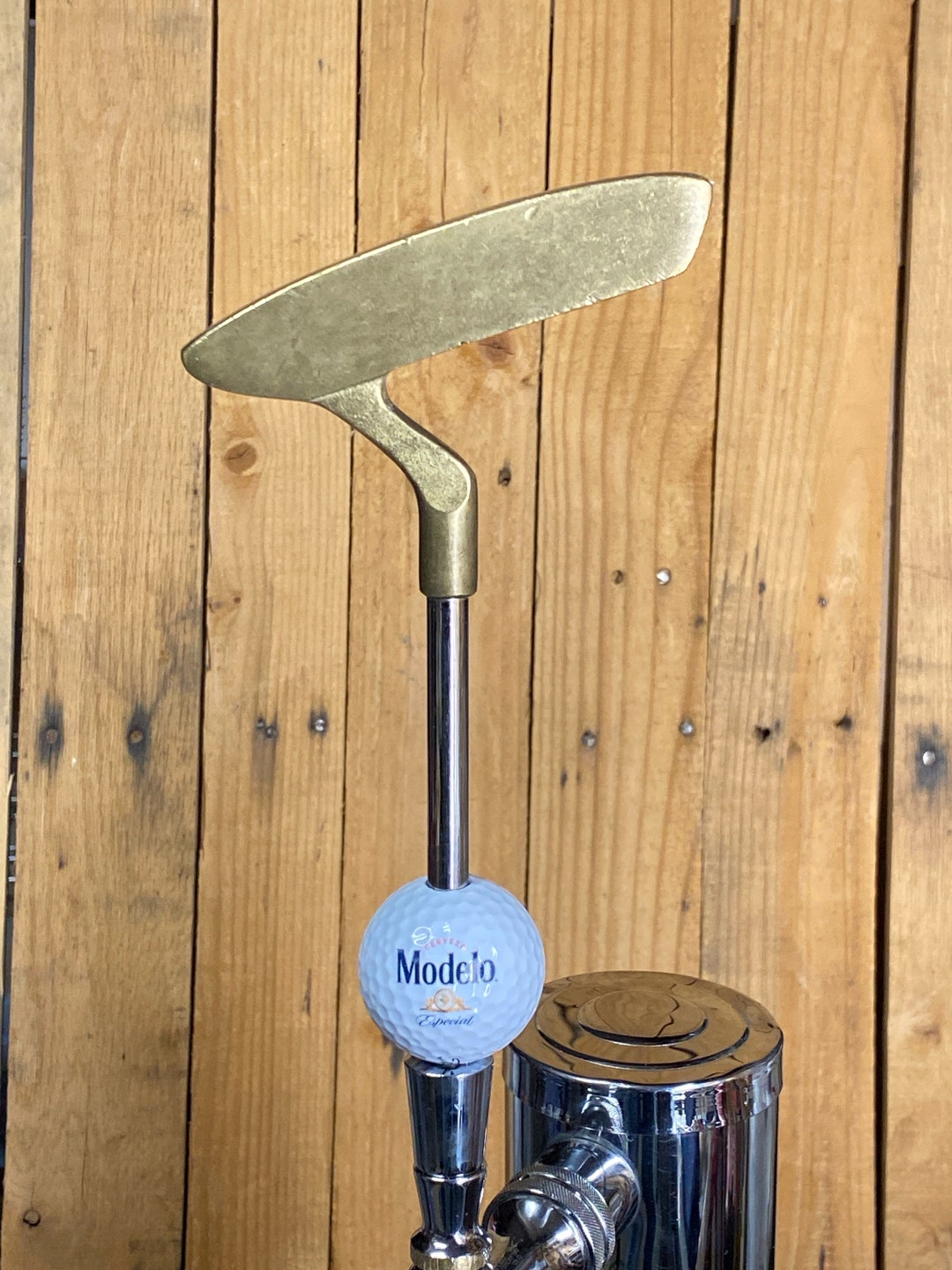 Modelo Beer Tap Handle Vtg Brass Putter Golf Club and Golf Ball - Etsy