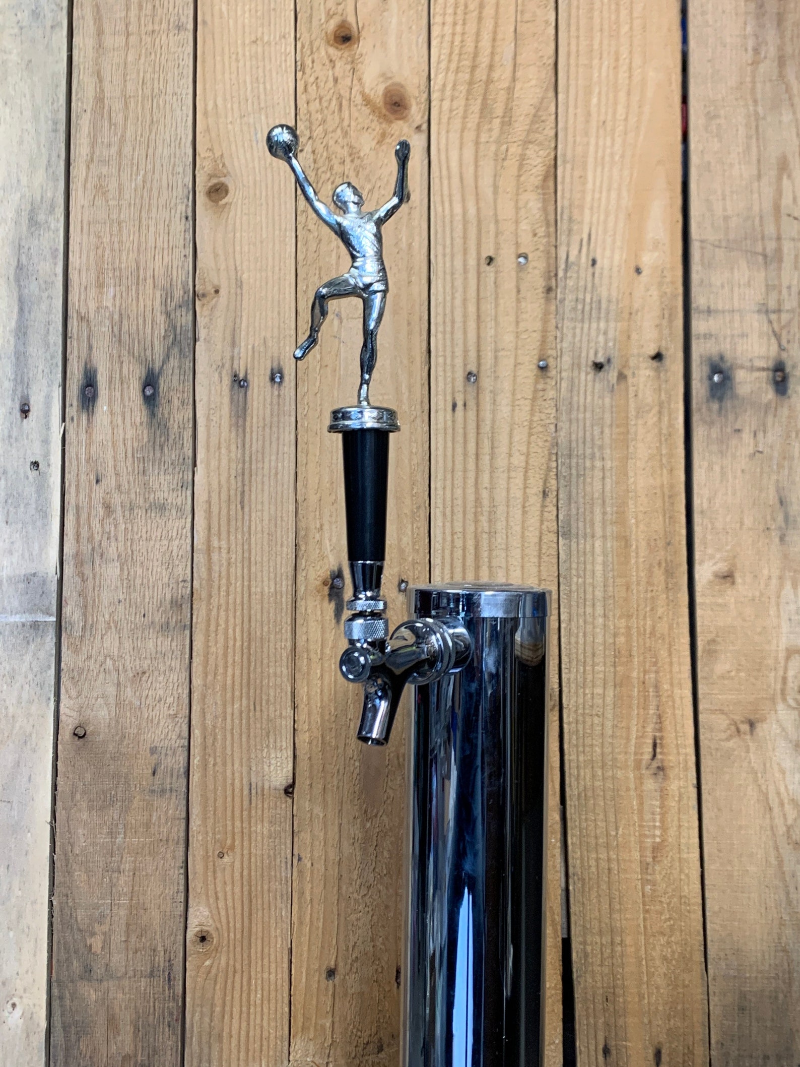 Basketball Beer Keg Tap Handle for Kegerator Vintage Silver Metal ...
