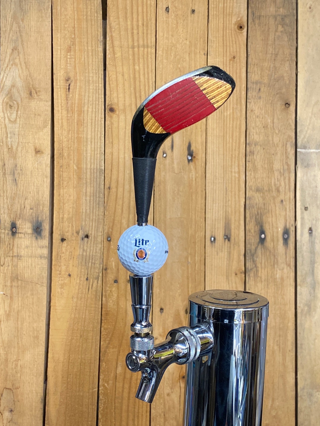 Miller Lite Beer Tap Handle Vintage Ping Wood Driver Club and Golf Ball ...