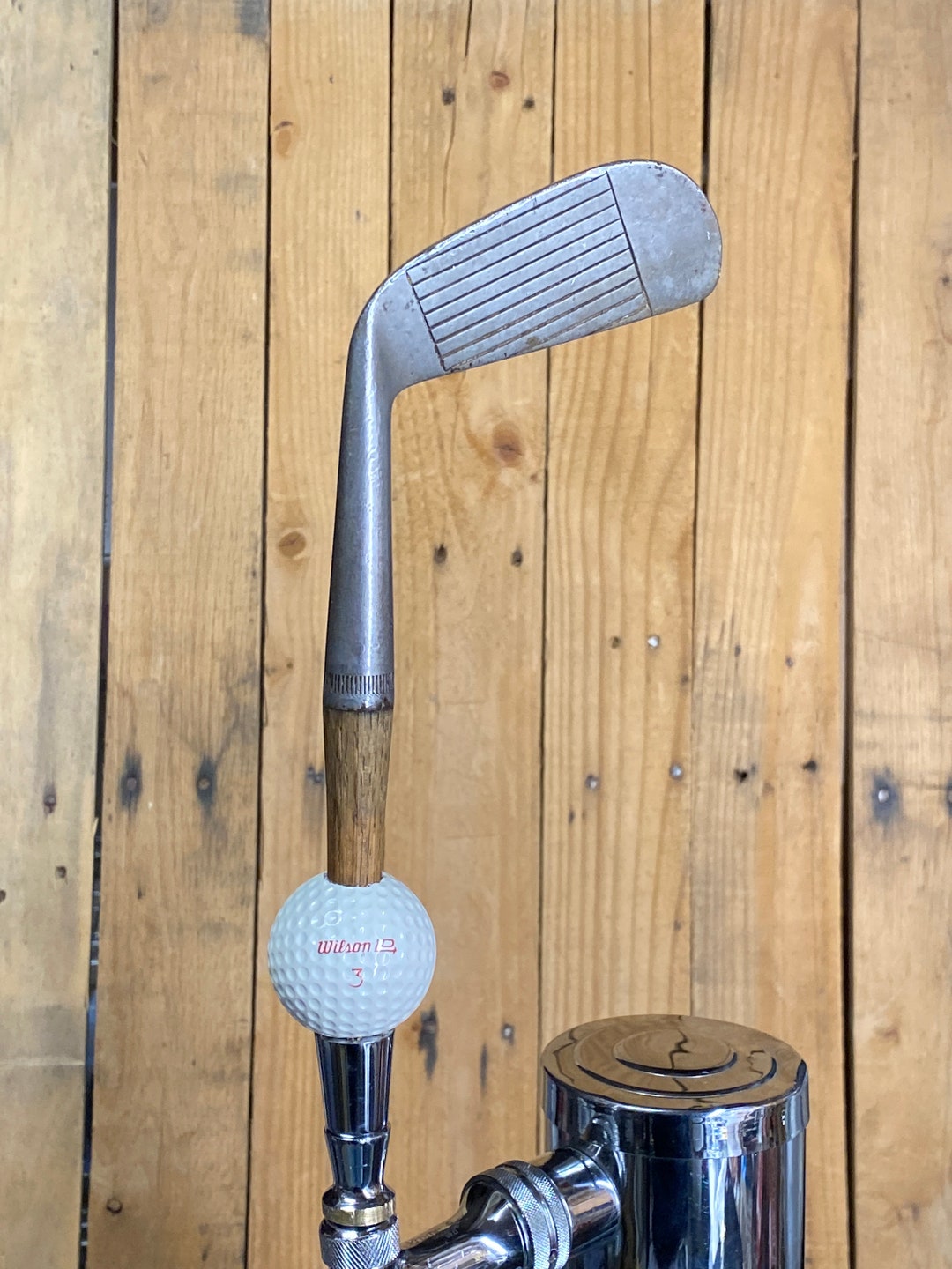 Golf Club Tap Handle for Beer Keg Kegerator Antique Wood Shaft Iron ...