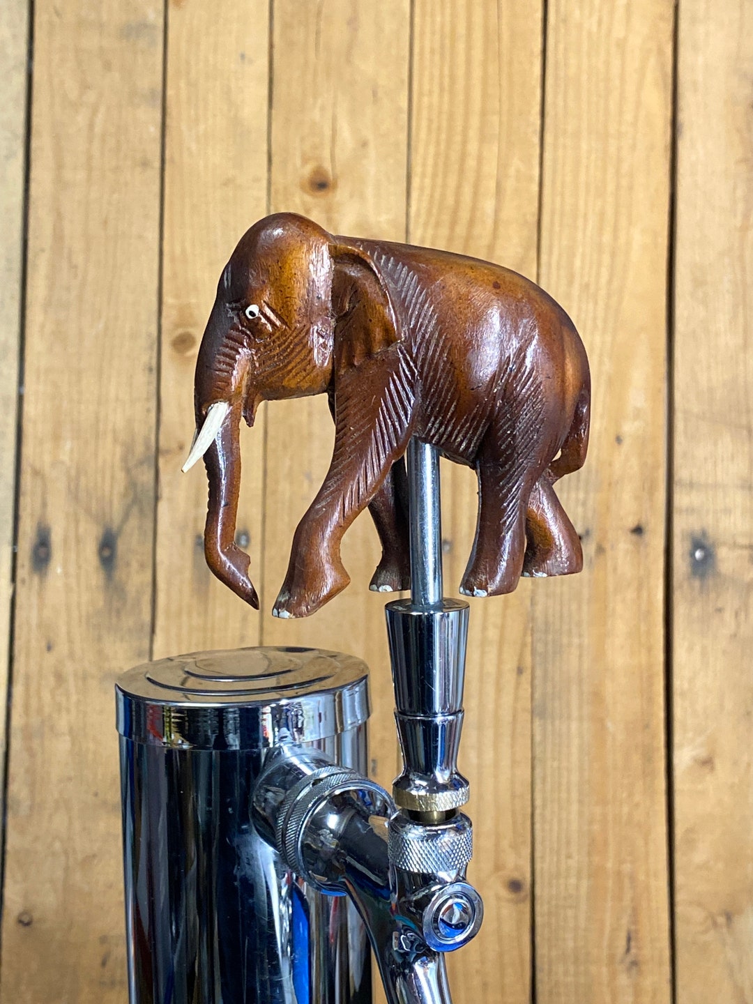 Elephant Mini Beer Tap Handle for Kegerator Carved Wood - Etsy