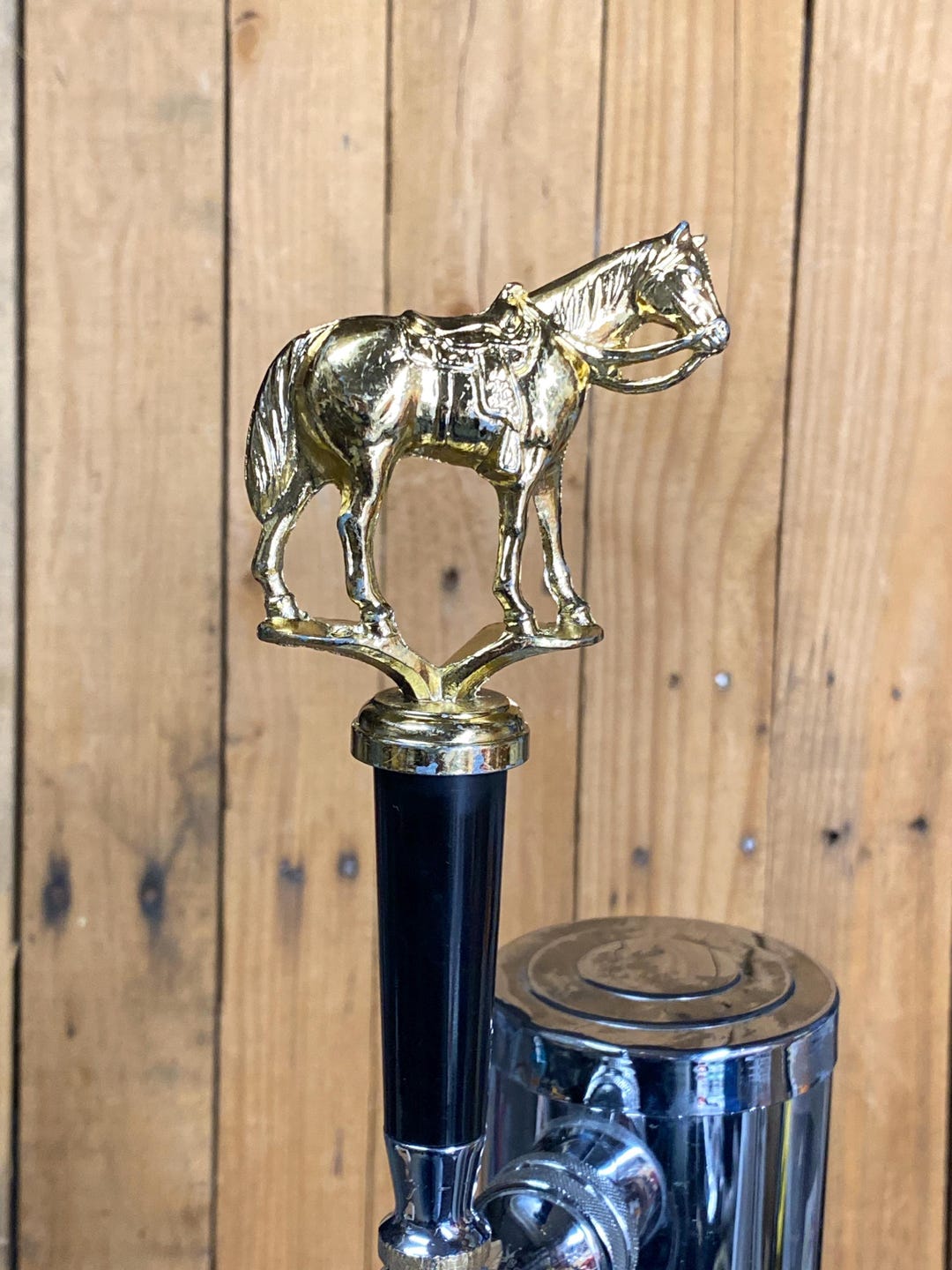 Horse Beer Tap Handle Vintage Gold Metal Trophy - Etsy
