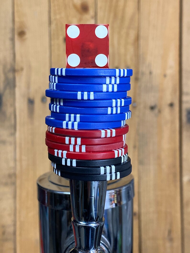 Casino Poker Chips Mini Beer Tap Handle With Die Dice - Etsy
