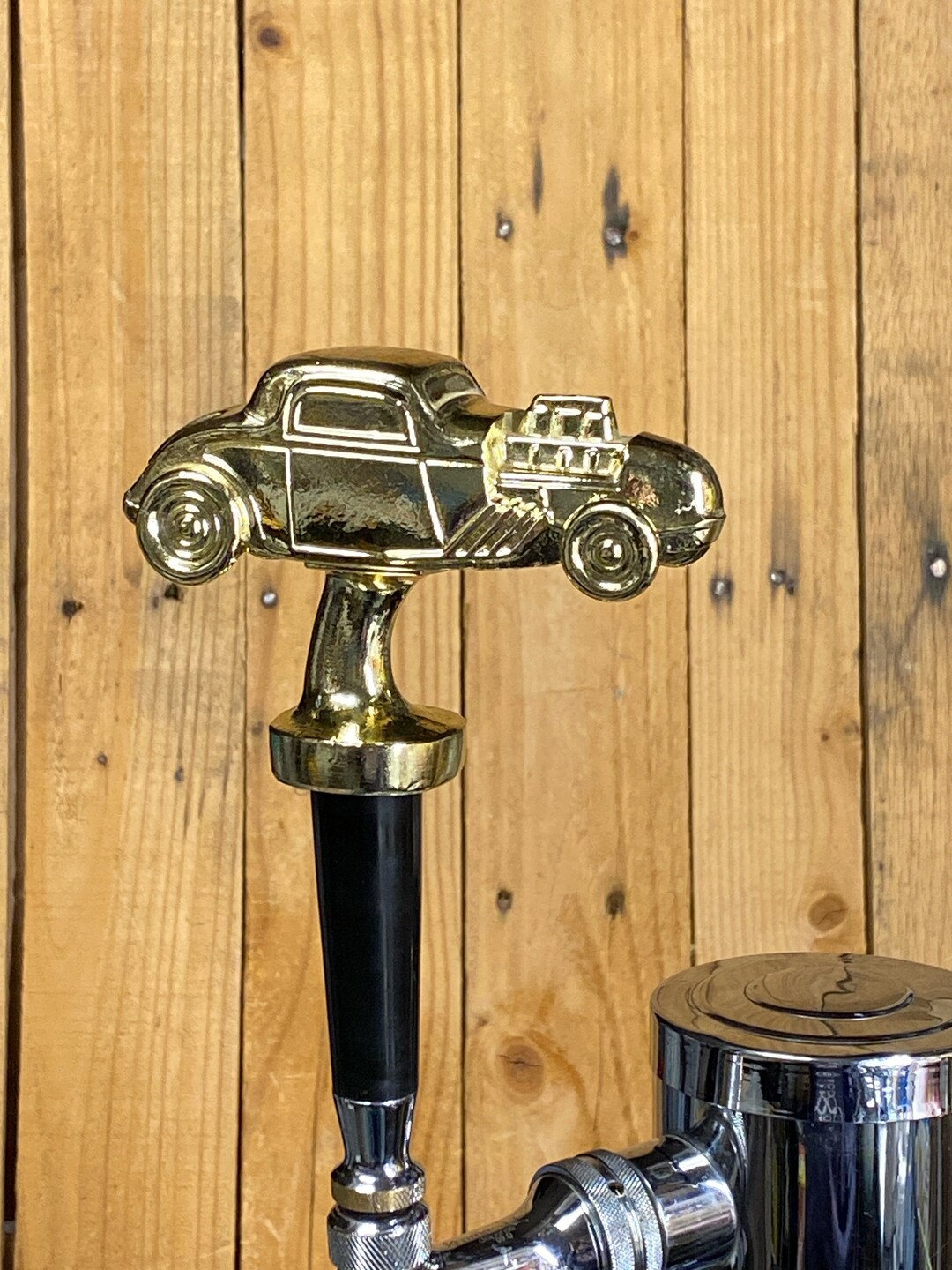 Car Trophy Beer Keg Tap Handle for Kegerator Vtg Gold Metal Coupe ...