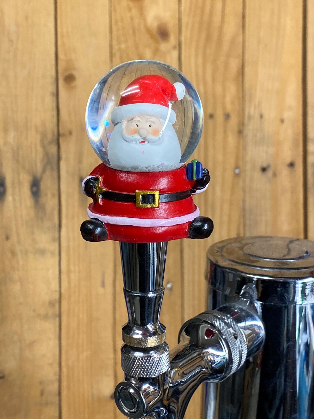 Santa Claus Mini Beer Tap Handle Snow Globe 3.5 Inch Short Pull Knob - Etsy
