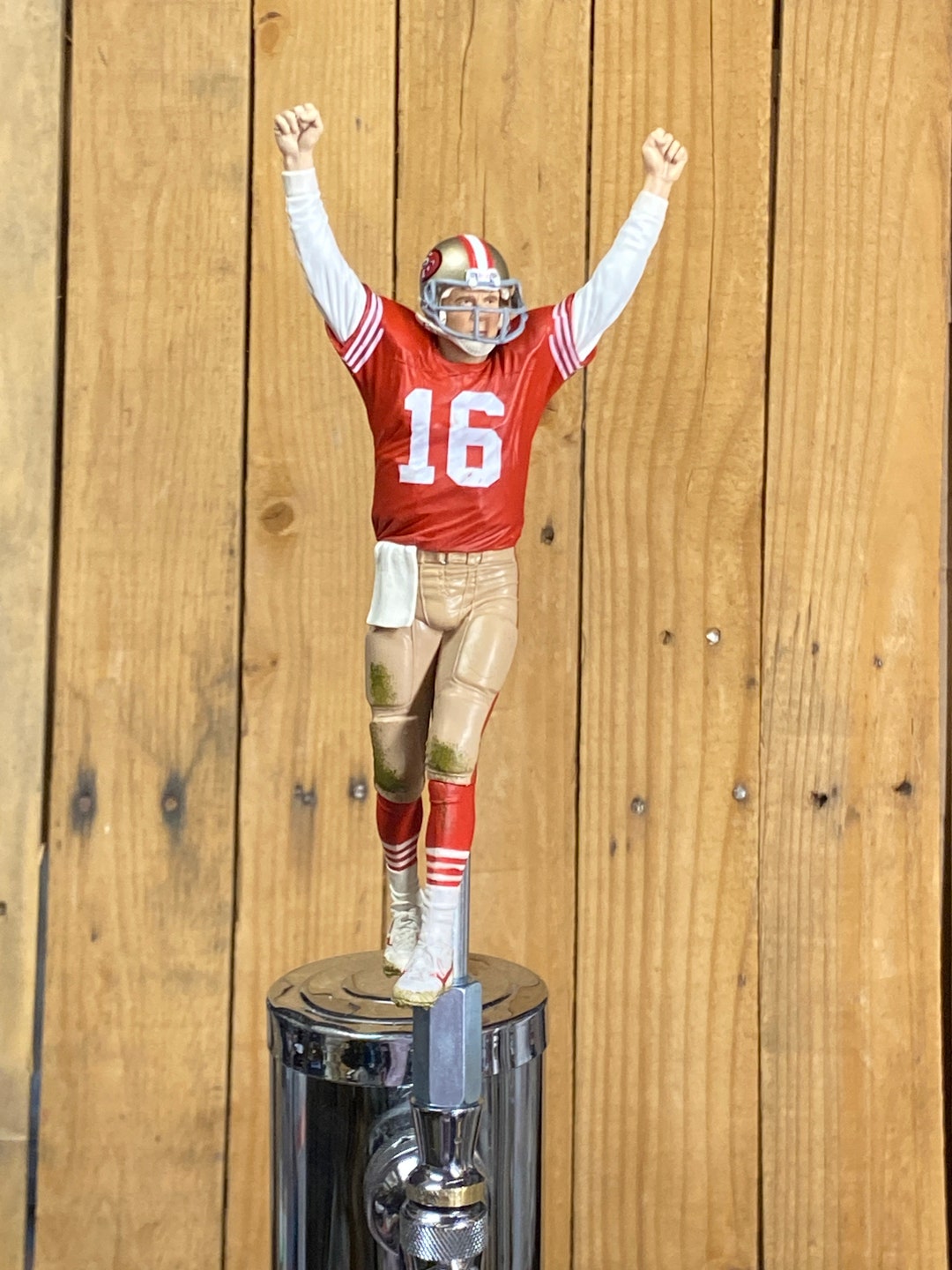 San Francisco 49ers Beer Tap Handle NFL Football Joe Montana Red - Etsy