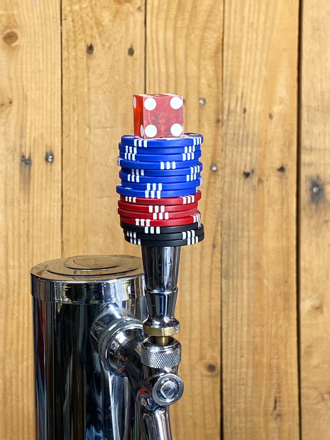 Casino Poker Chips Mini Beer Tap Handle With Die Dice - Etsy