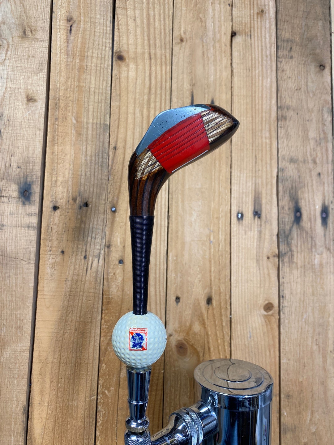 Pabst Blue Ribbon Tap Handle for Beer Keg Kegerator Vintage Wood Driver ...