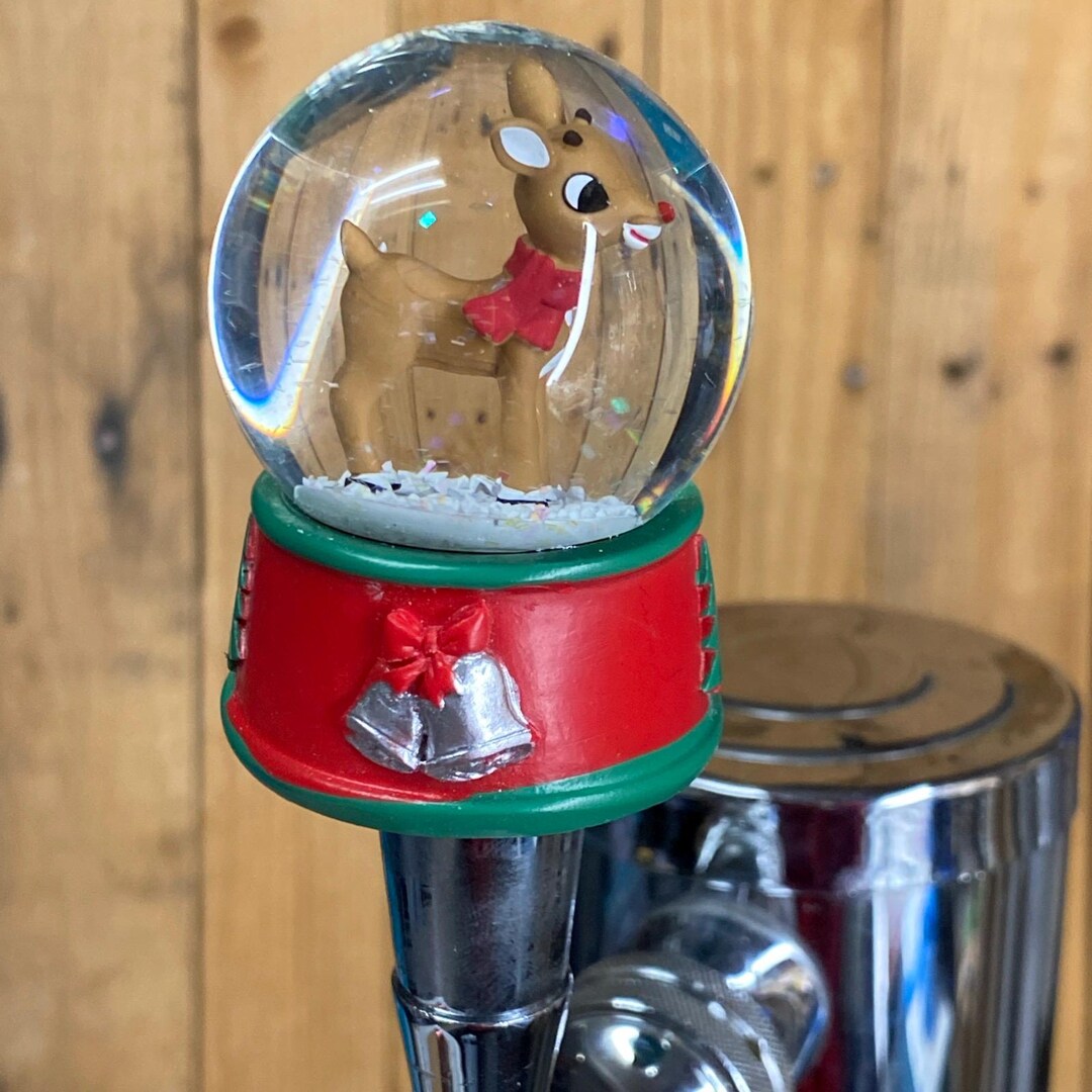 Rudolph the Red Nosed Reindeer Mini Beer Tap Handle Snow Globe Pull ...